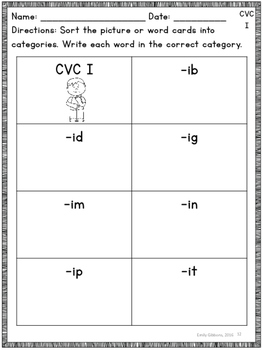 CVC Short I Multisensory Phonics Activities Orton-Gillingham Level 1 ...