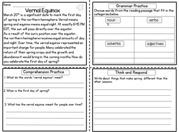 Reading Comprehension Passages Upper Elementary | Word List Builder