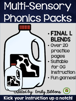 Final L Blends Orton-Gillingham Level 1 Multisensory Phonics Activities ...