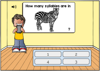 Phonological Awareness Activities: Syllable Recognition Boom Cards ...
