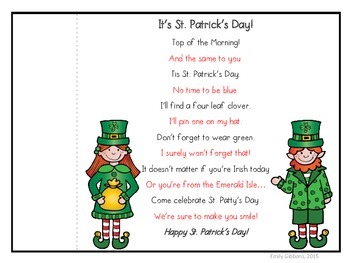 Partner Poems for March Fluency Practice ~St. Patrick's Day Poetry ...