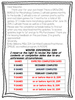 Orton-Gillingham Activities: Morphology Games Distance Learning BUNDLE ...