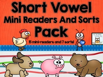 Short Vowels Mini-Readers and Picture Sorts | Word List Builder