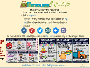 Phonemic Awareness Cards FREEBIE Multisensory Phonics Approach Orton ...