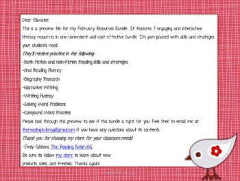 February Centers Freebie Sampler | Word List Builder