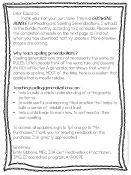 Orton-Gillingham Activities: Generalizations for Reading and Spelling ...