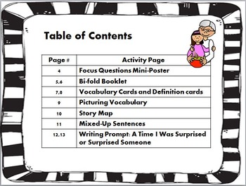 The Wednesday Surprise Book Unit by: Eve Bunting | Word List Builder