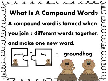 February Centers Groundhog Day Compound Words | Word List Builder