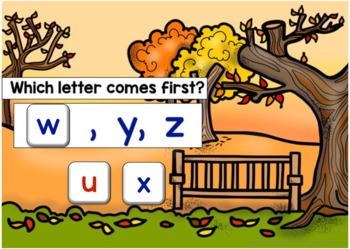 Alphabet Sequence Fall-Themed Boom Cards | Word List Builder