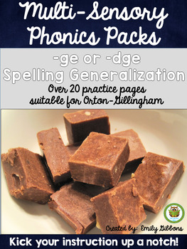 -ge/-dge Spelling Generalization Multisensory Phonics Orton-Gillingham ...