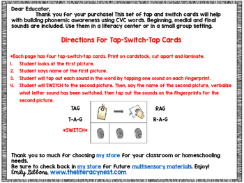 Phonemic Awareness Cards Multisensory Phonics Approach Orton-Gillingham ...