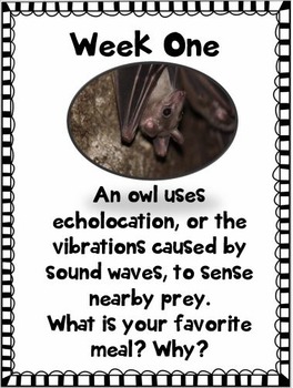 Weekly Writing Prompts for October ~Animal Theme~ | Word List Builder