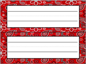 Classroom Decor Bandana Theme Editable | Word List Builder