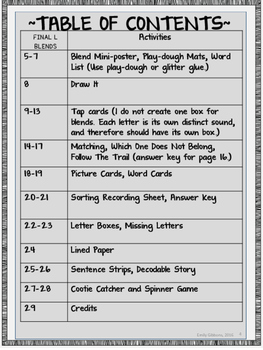 Final L Blends Orton-Gillingham Level 1 Multisensory Phonics Activities ...