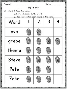 Orton-Gillingham Phonics Multisensory Activities VCE Long E | Word List ...