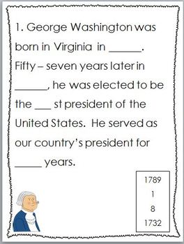 President's Day Word Problems | Word List Builder