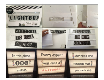 LIGHTBOX DESIGN INSERTS FOR CLASSROOM MESSAGES Print version | Word ...