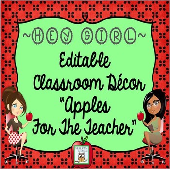 Classroom Decor Apple Editable | Word List Builder