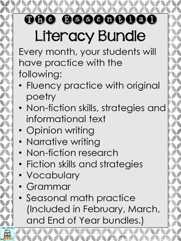 Literacy Centers Year Long Centers for Elementary Grades Mega Bundle ...