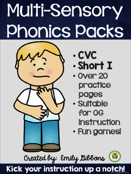 CVC Short I Multisensory Phonics Activities Orton-Gillingham Level 1 ...