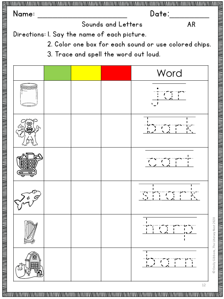 Orton-Gillingham Phonics Multisensory Activities R-Controlled Vowels AR ...