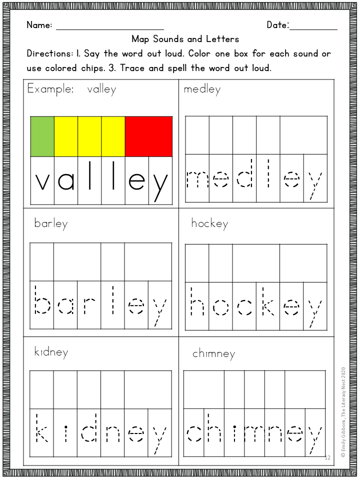 Orton-Gillingham Phonics EY Vowel Team Long E | Word List Builder