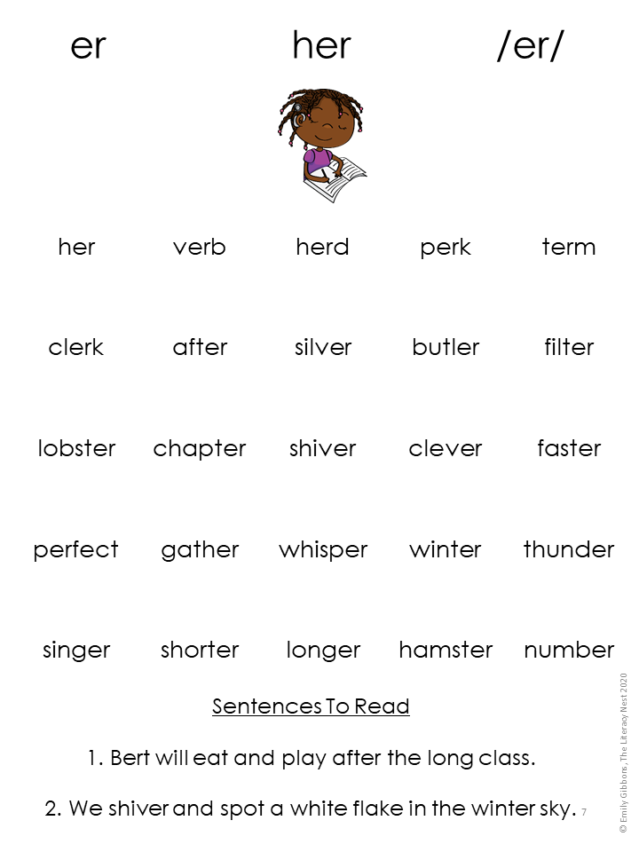 Orton-Gillingham Phonics Multisensory Activities R-Controlled Vowels ER ...