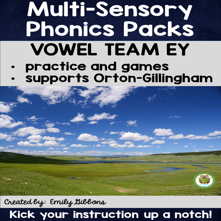 Orton-Gillingham Phonics EY Vowel Team Long E | Word List Builder