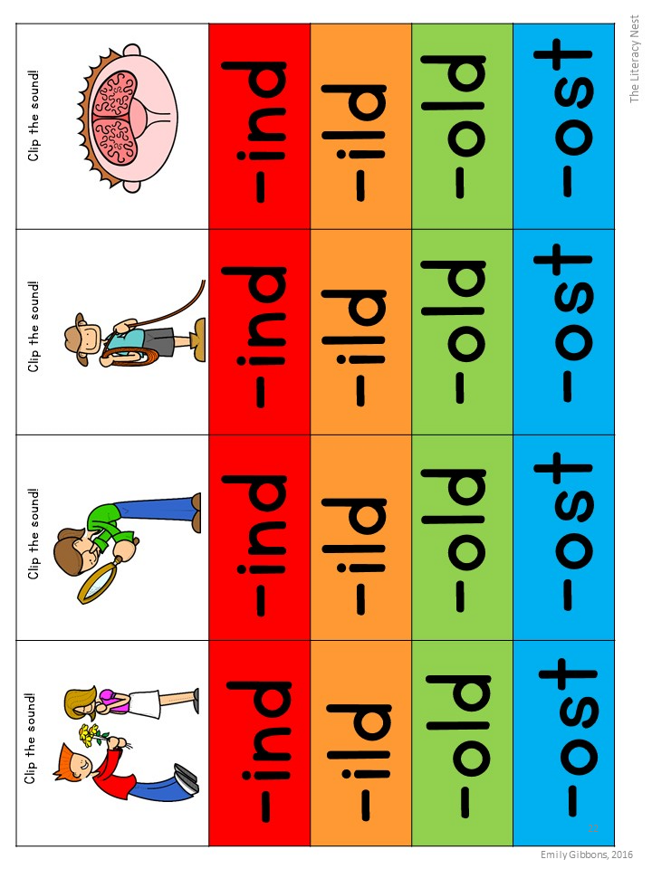 Closed Syllable Exception: IND, ILD, OLD, OST Phonics Printables | Word ...