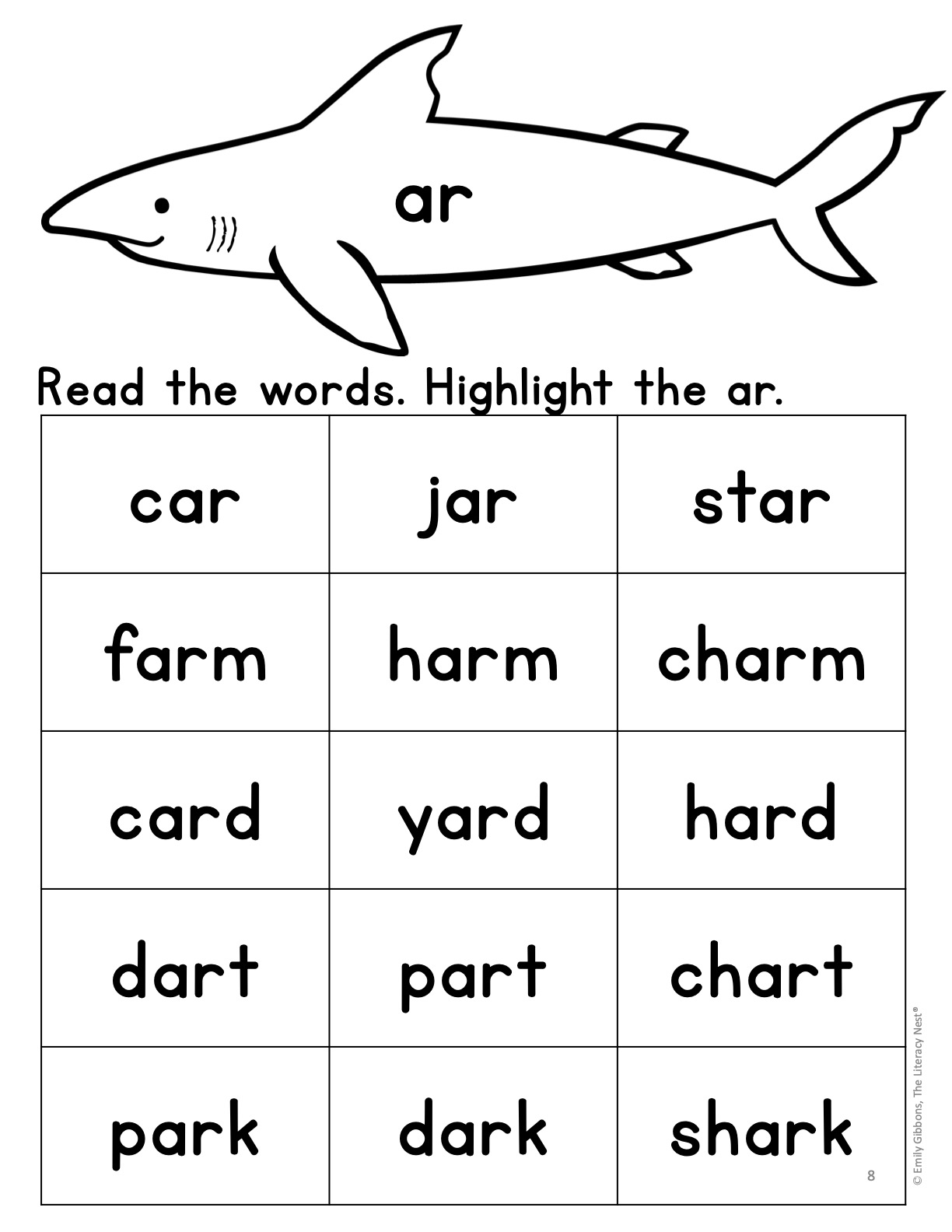 Summer Review Phonics Activities: R-Control Vowels | Word List Builder