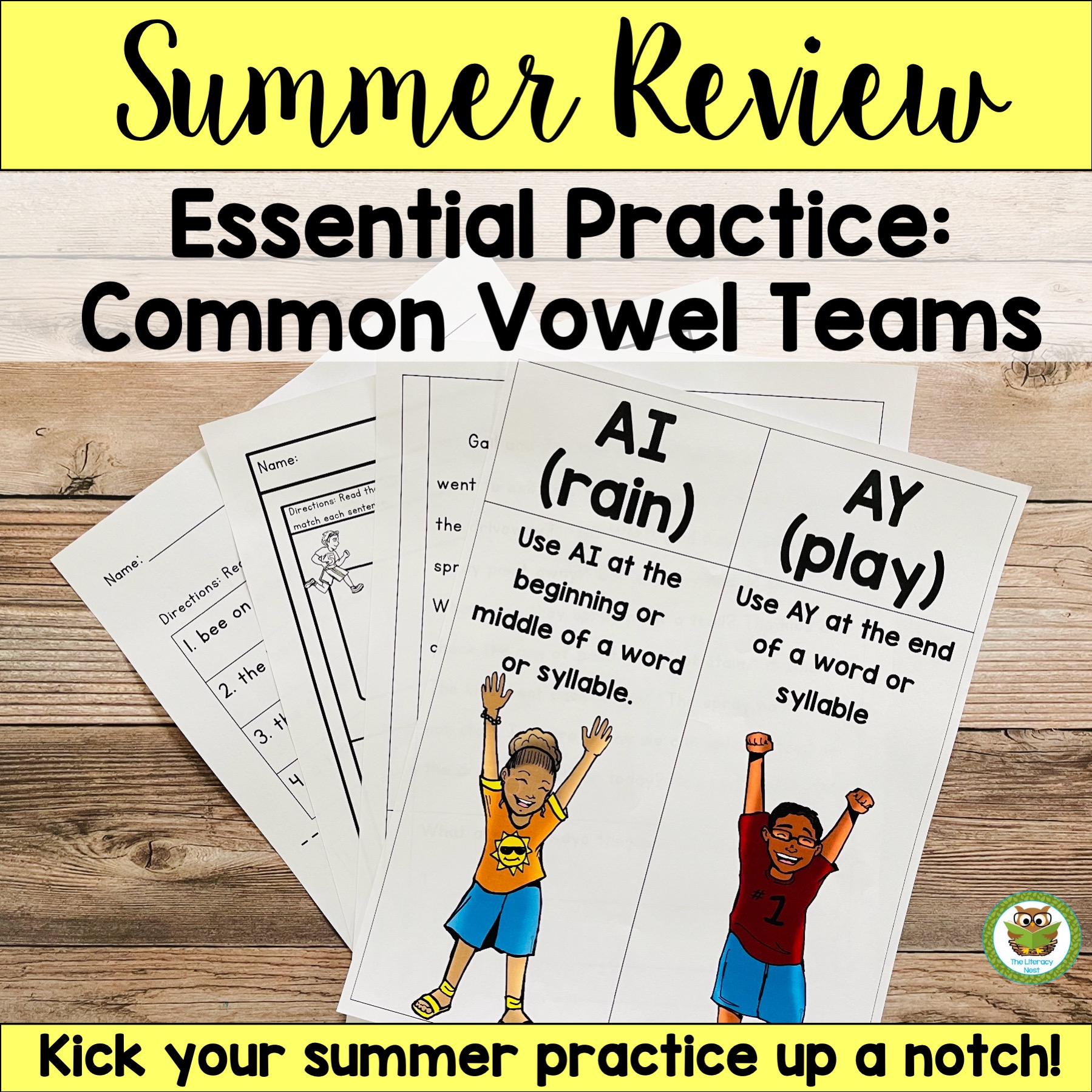 Summer Review: Common Vowel Teams | Phonics Packs Activities Worksheets ...