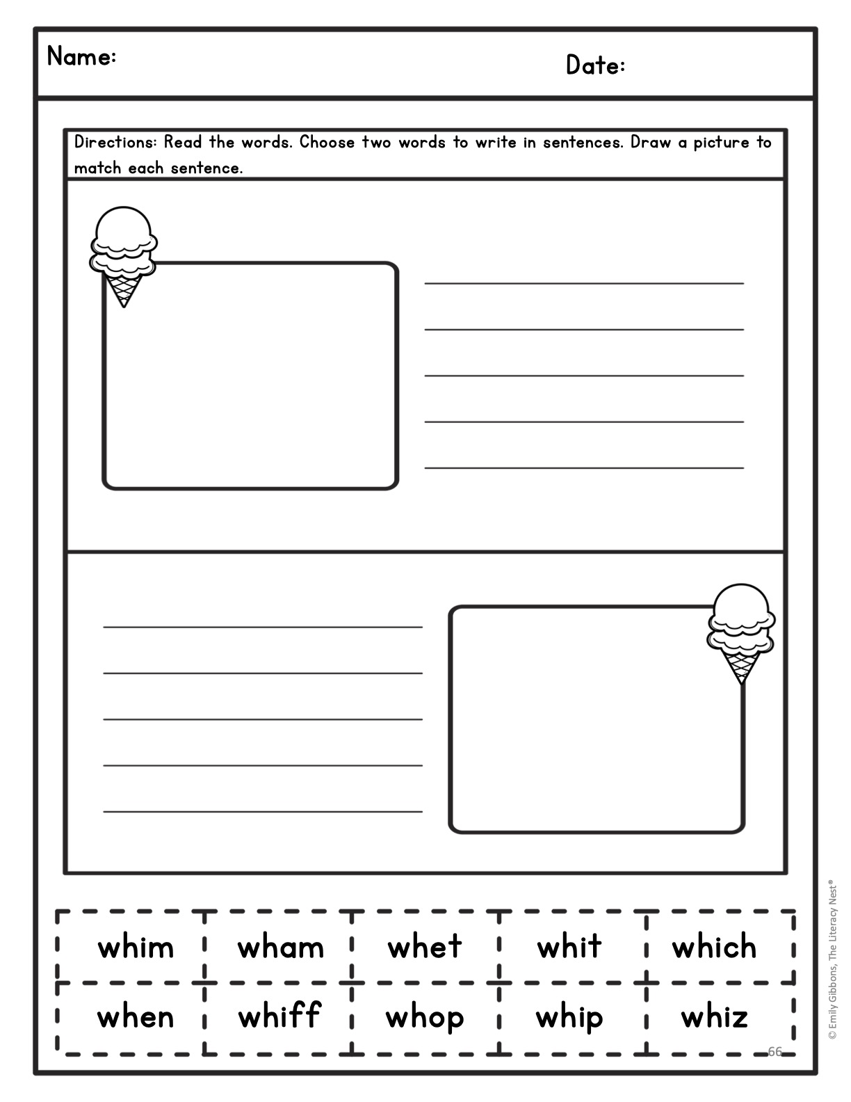 Summer Review Phonics Activities Consonant Digraphs | Word List Builder