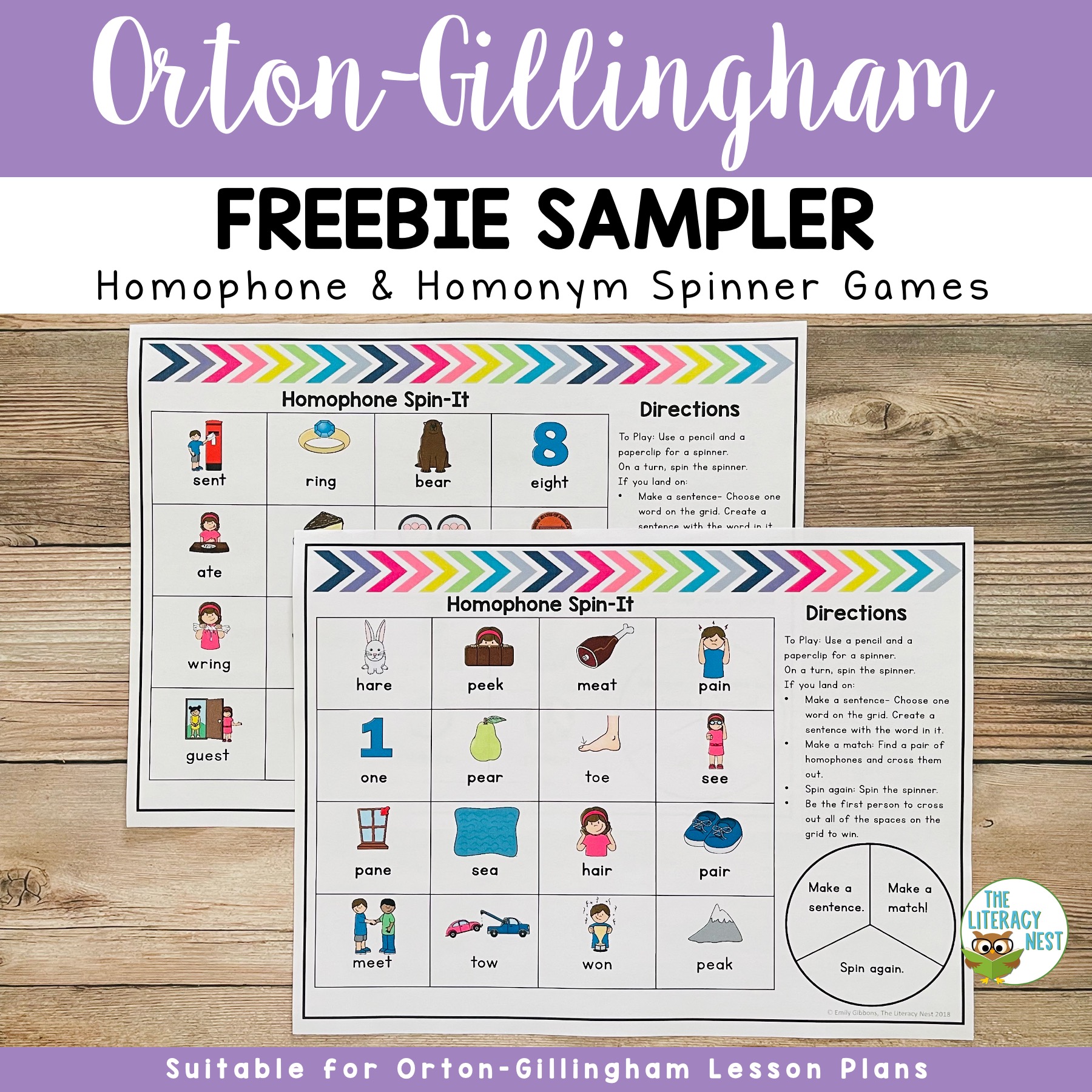 Free Homophone and Homonym Spinner Games | Word List Builder