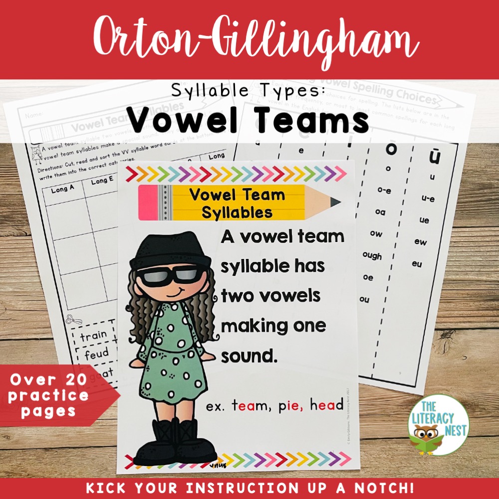 Syllable Types: Vowel Teams and Vowel Diphthongs Orton-Gillingham ...