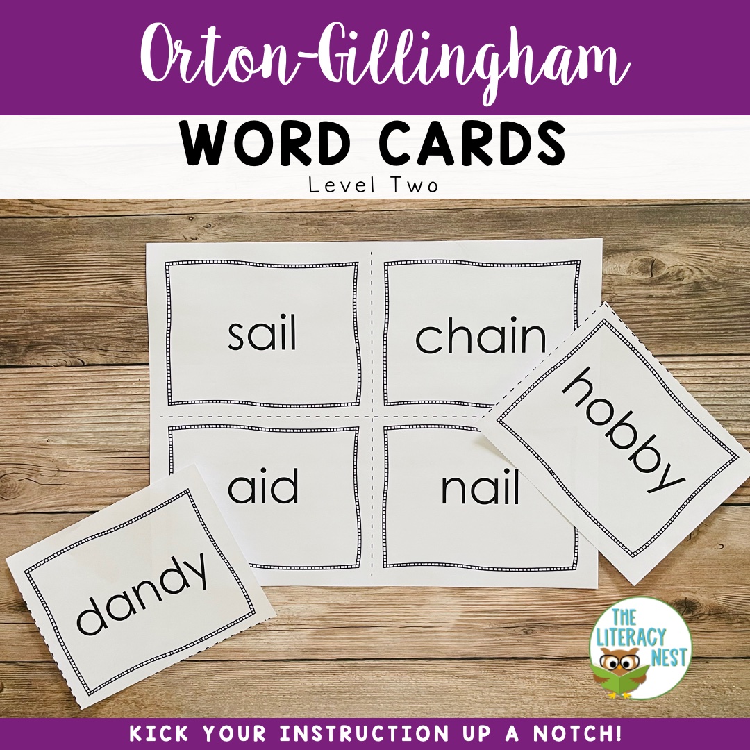 Orton-Gillingham Word Cards Level Two | Word List Builder
