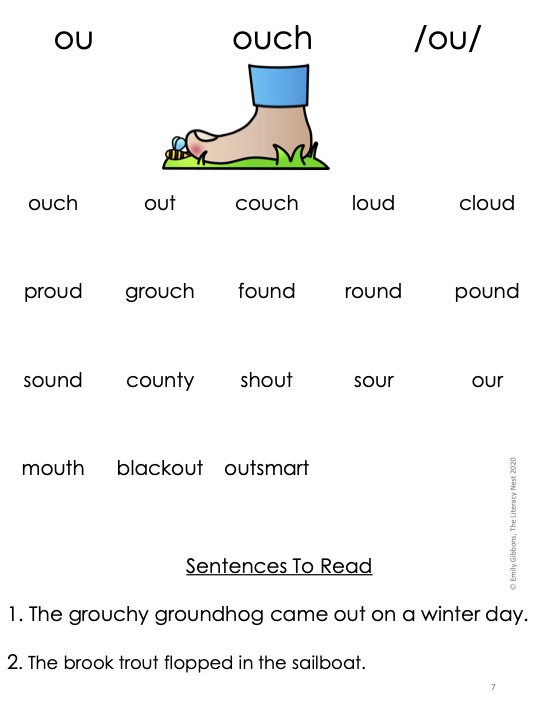 Diphthong: OU | Orton-Gillingham Multisensory Phonics Activities ...