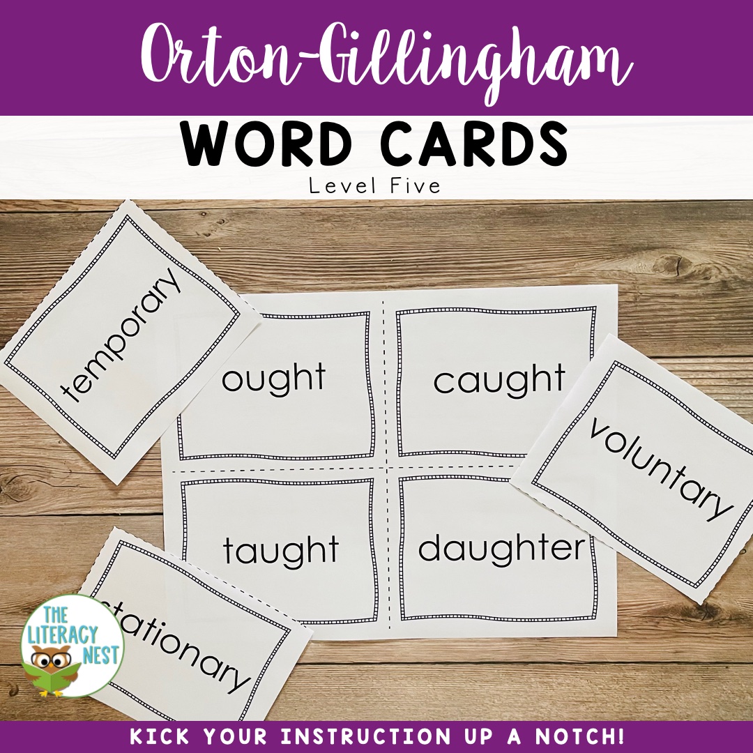 Orton-Gillingham Word Cards Level Five | Word List Builder