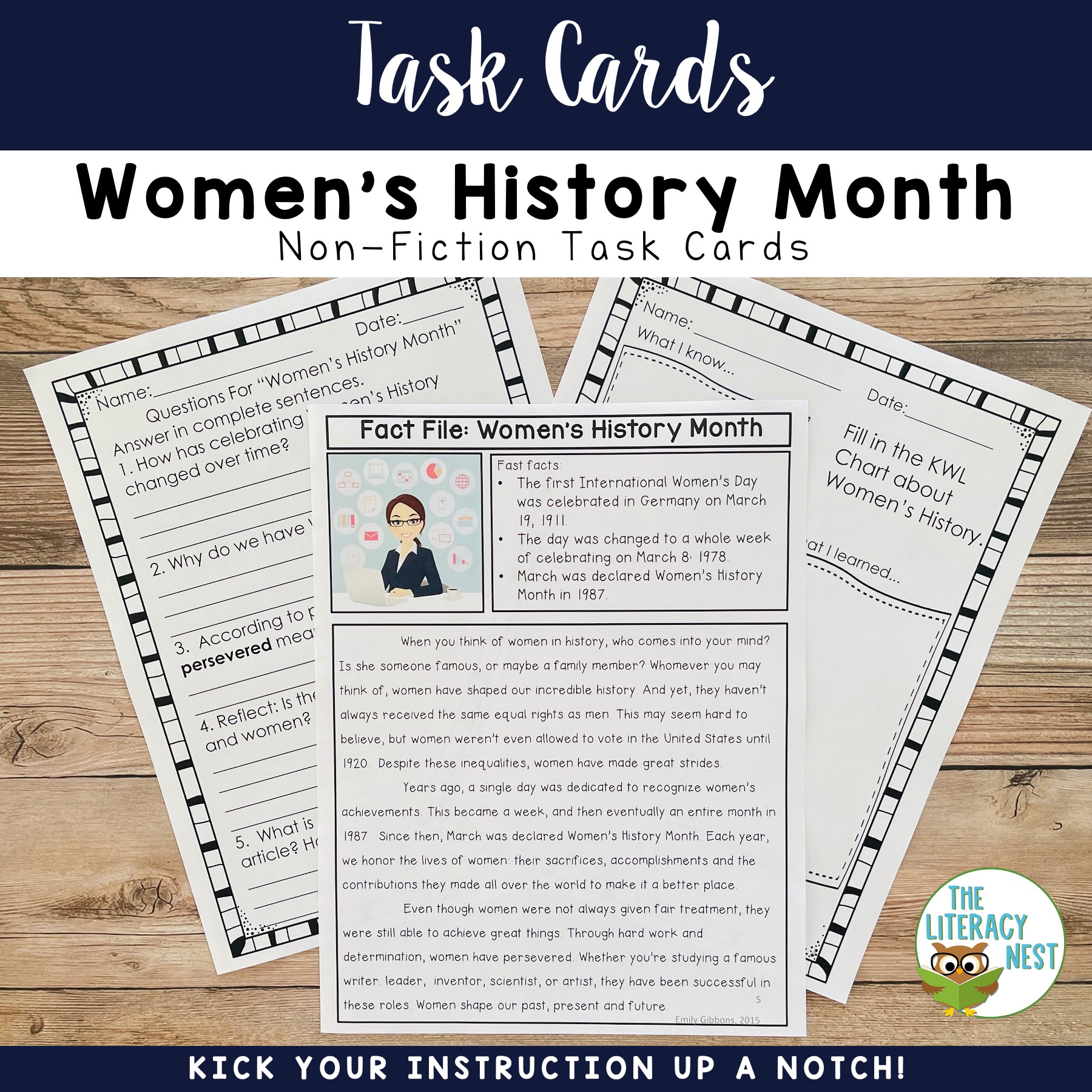 March Literacy Centers Women's History Month Task Cards | Word List Builder