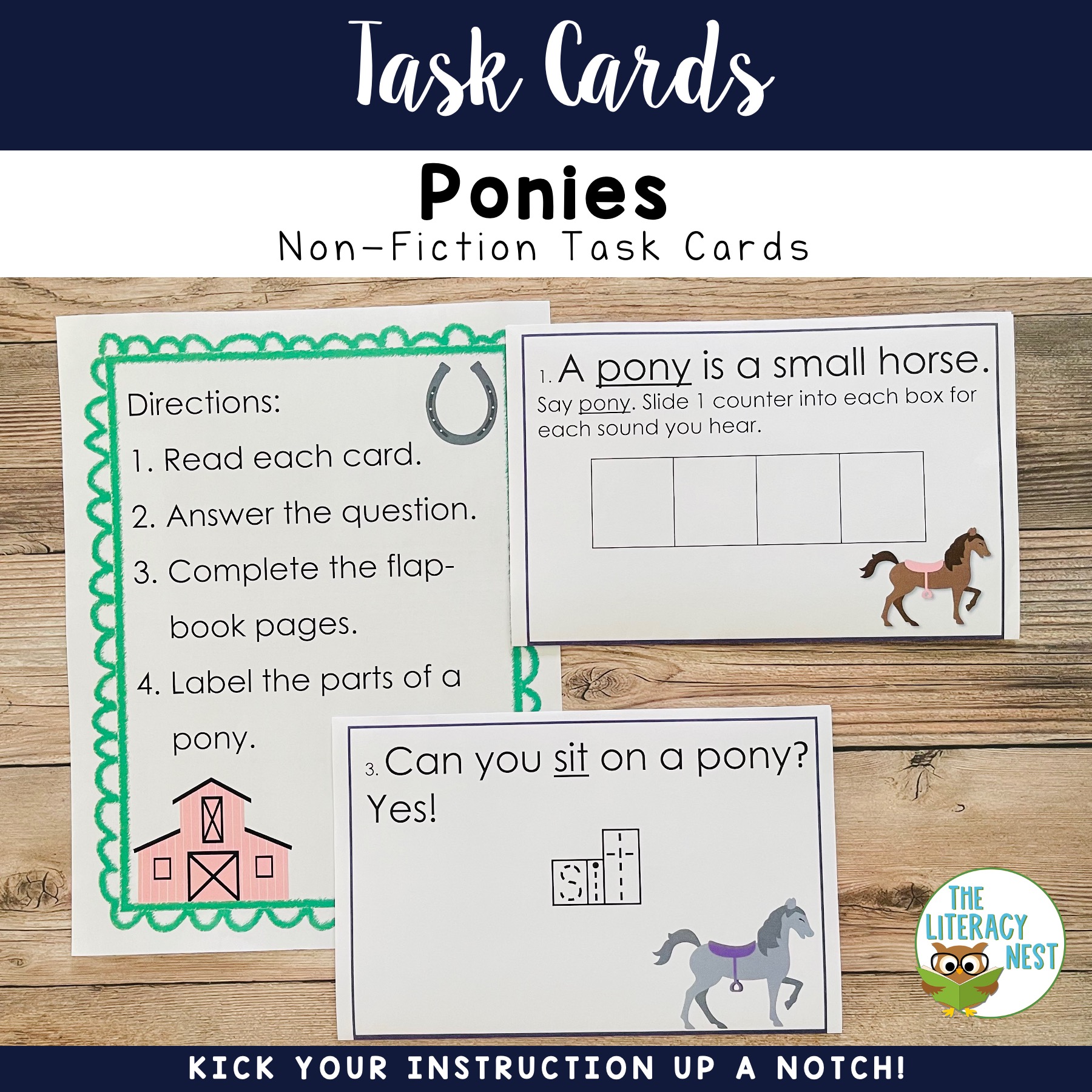 Nonfiction Task Cards- Ponies | Word List Builder