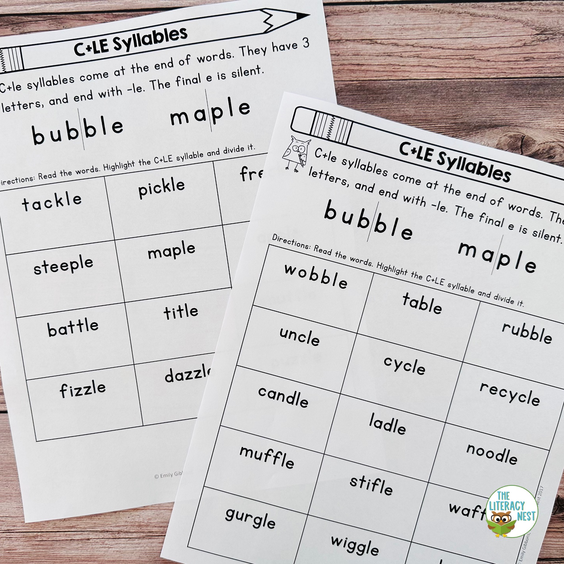 Syllable Series Part Six: Consonant + le Syllables - The Literacy Nest