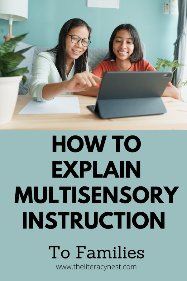 How to Explain Multisensory Instruction to Families - The Literacy Nest