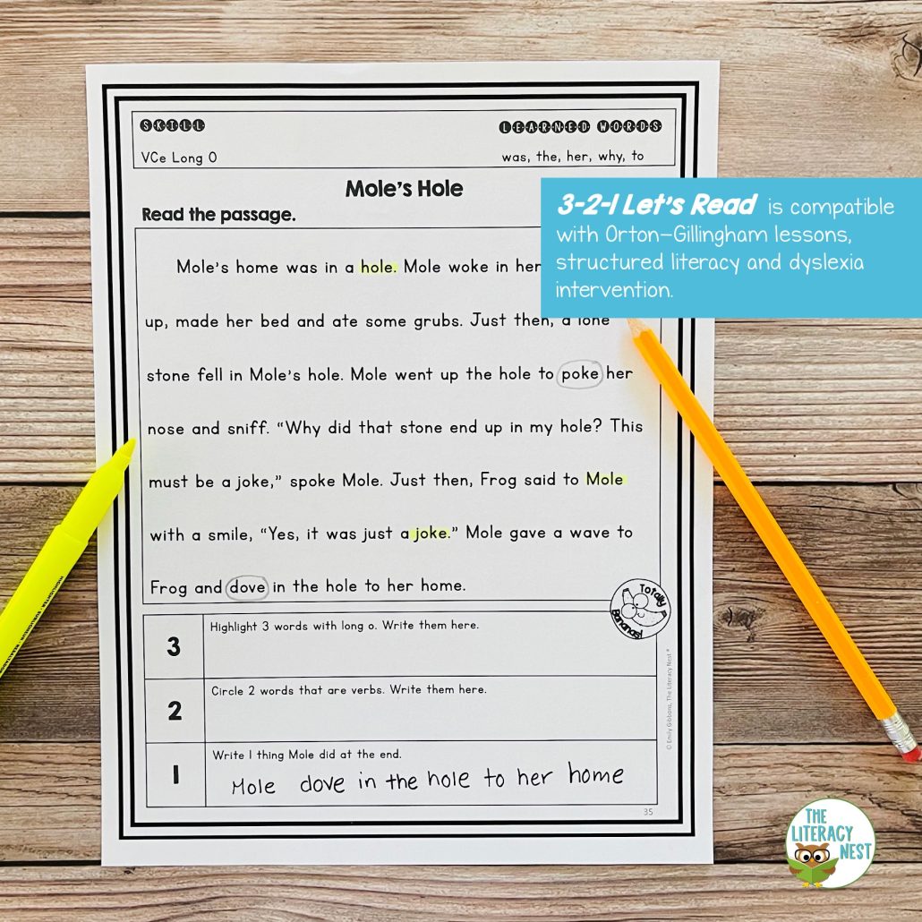 Level 1 Decodable Passages for Orton-Gillingham Lessons - The Literacy Nest