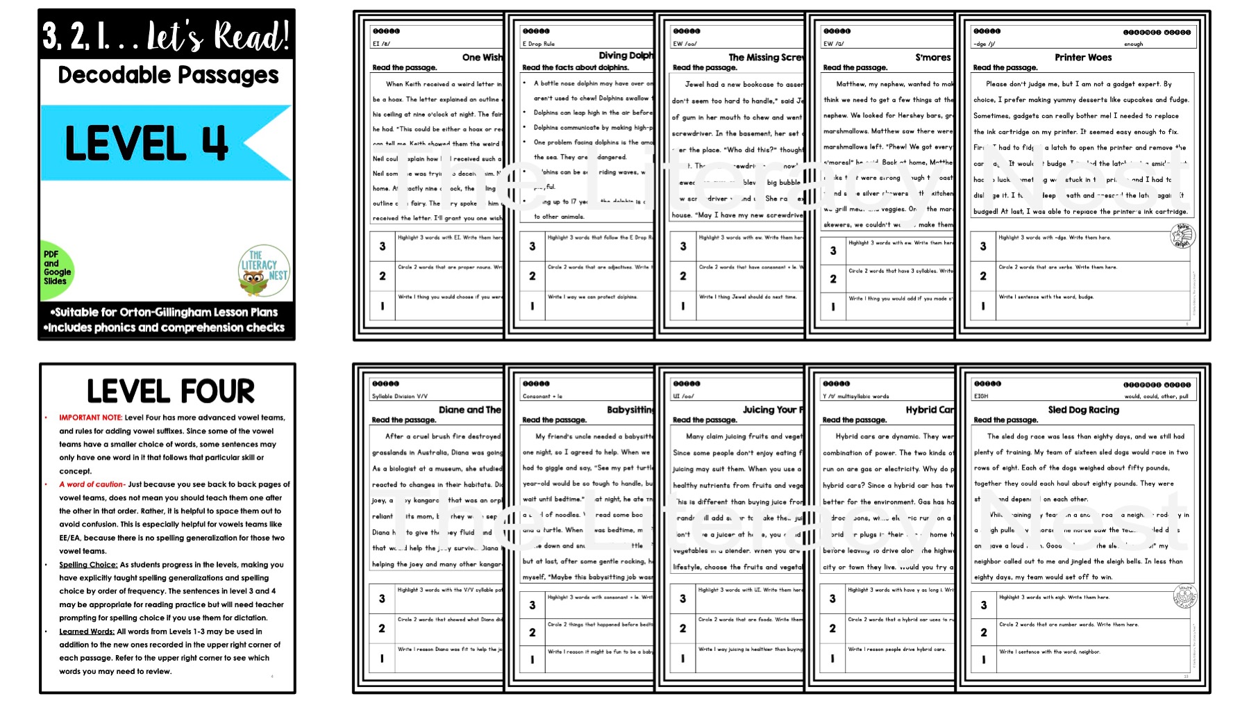 Decodable Passages for Orton-Gillingham Lessons Level 4 - The Literacy Nest