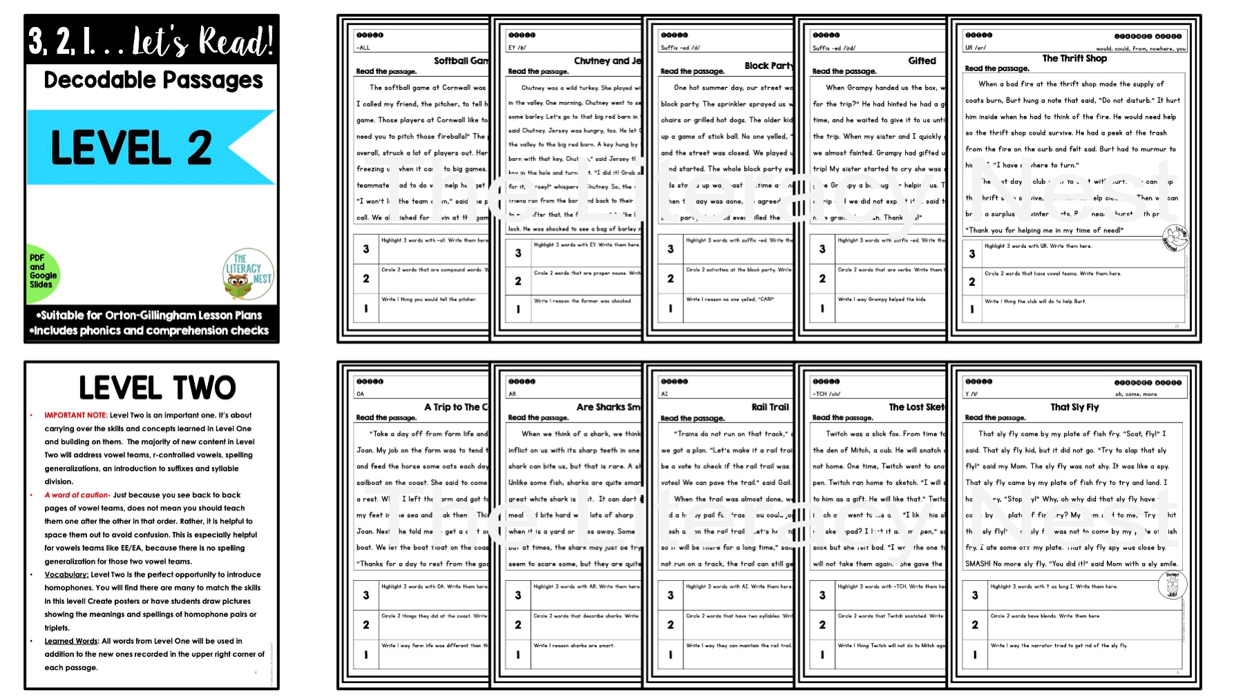 Orton-Gillingham Decodable Passages Level 2 - The Literacy Nest