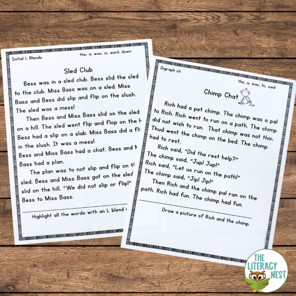 Orton-Gillingham Decodable Passages Level 1 - The Literacy Nest