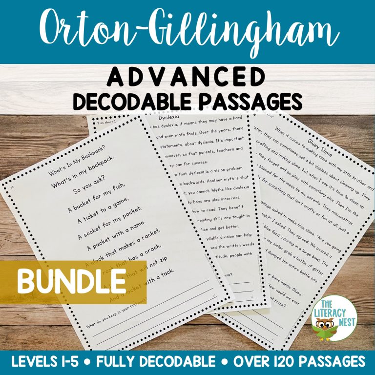 Decodable Phonics Reading Passages Bundle for Orton-Gillingham Lessons ...