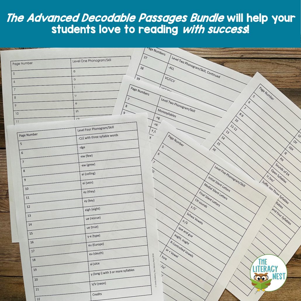Advanced Orton-Gillingham Decodable Passages and Texts for Lessons ...