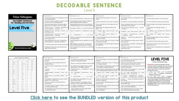 Decodable Sentences for Orton-Gillingham Lesson Plans BUNDLE - The ...