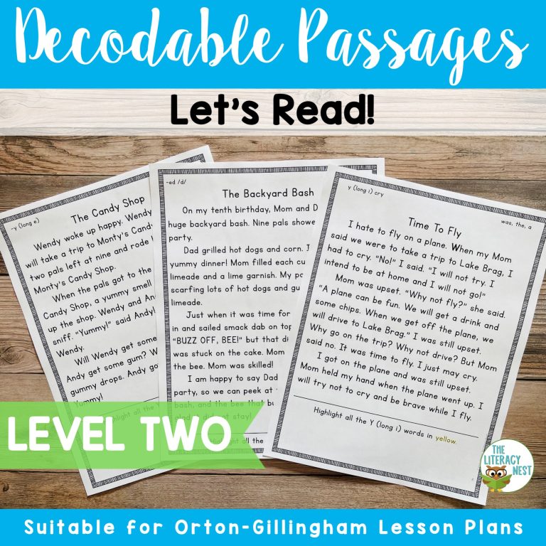 Digraphs Decodable Reading Passages for Orton-Gillingham Lessons - The ...