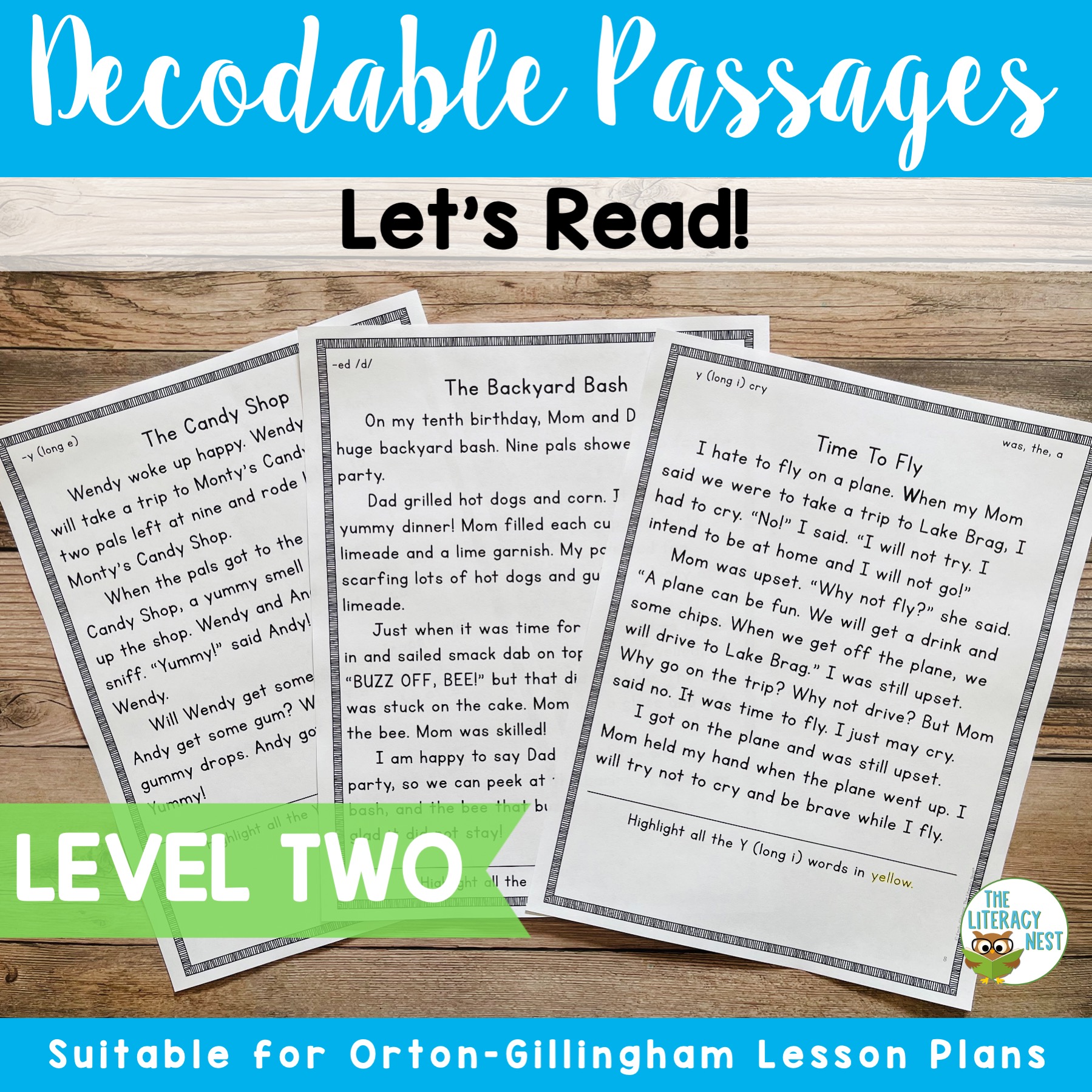 Decodable Passages for Orton-Gillingham Lessons Level 2 - The Literacy Nest
